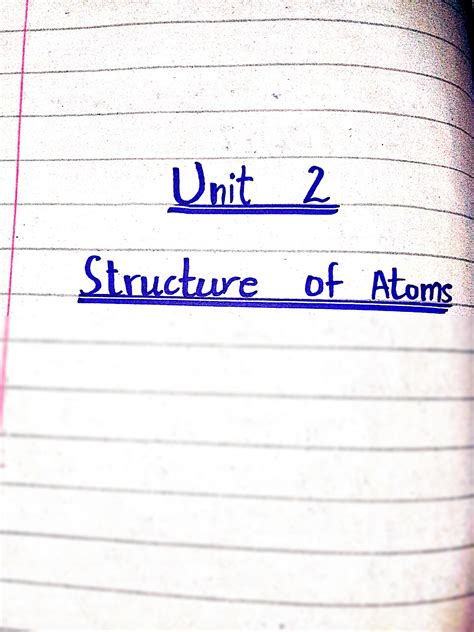 SOLUTION Unit2 Class9 Structure Of Atom 1 Studypool