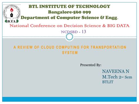 A Review Of Cloud Computing For Transportation System Pptx