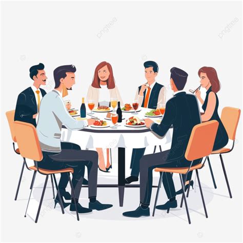 Business Lunch Vector Concept Color Illustration Business Lunch