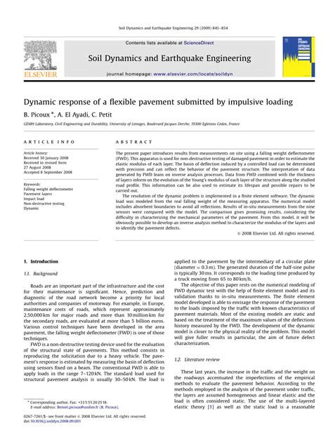 Pdf Dynamic Response Of Flexible Pavement Submitted By Impulsive Loading