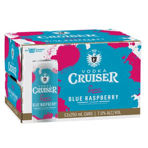 Cruiser Sour Blue Raspberry 7 Cans 12x250ml Vodka Rtds Super Liquor