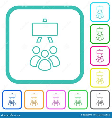 Classroom Outline Flat Icons With Outlines Vector Illustration