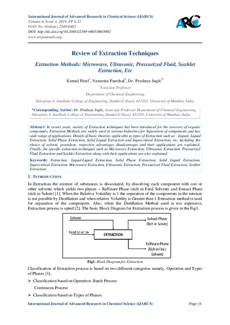 Pdf Review Of Extraction Techniques