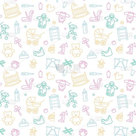 符号 矢量 式样 直的 婴儿用品 泰迪熊 健康保健 家庭 尿布 牛奶素材 花瓣网