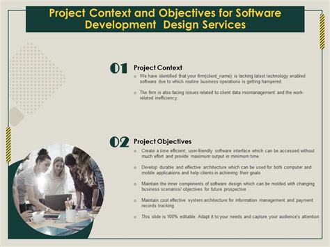 Project Context And Objectives For Software Development Design Services Ppt Icon Presentation