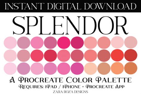 3724 Procreate Color Palette Designs Graphics