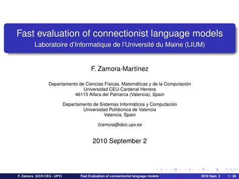 Pdf Fast Evaluation Of Connectionist Language Models
