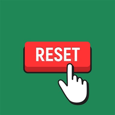 Hand Mouse Cursor Clicks The Reset Button Stock Vector Illustration
