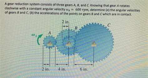 Solved A Gear Reduction System Consists Of Three Gears A B