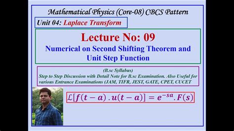 Numerical On Second Shifting Theorem And Unit Step Function Youtube
