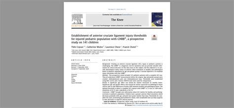 Pediatric ACL Injuries New Study Sets Diagnostic Thresholds