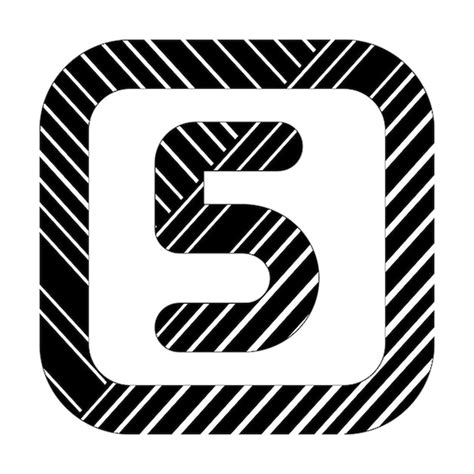 Premium Photo Square 5 Icon Black White Diagonal Lines