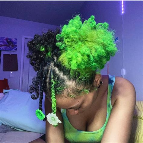 Green Neon Hair Natural Hairstyles With Color