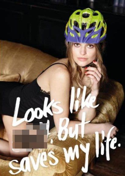 Outrage Over Sexist Advert With Model Wearing Just Cycle Helmet And Underwear For Safety