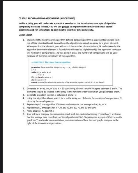 Solved 1382 Programming Assignment Algorithms His