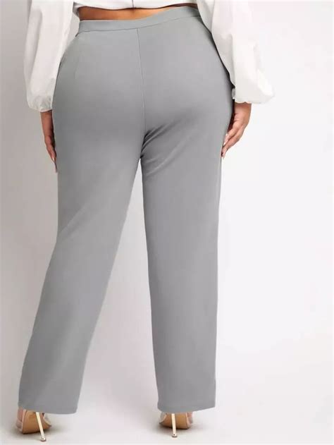 Shein Sxy Plus High Waist Seam Detail Pants Shein Usa Plus Size