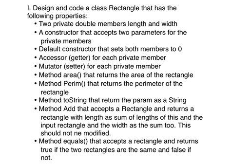 Solved I Design And Code A Class Rectangle That Has The
