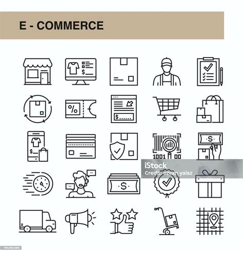 Ecommerce Line Icon Set Service Customer Service Representative