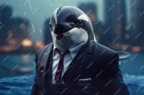 Premium Ai Image Orca In A Suit Generative Ai