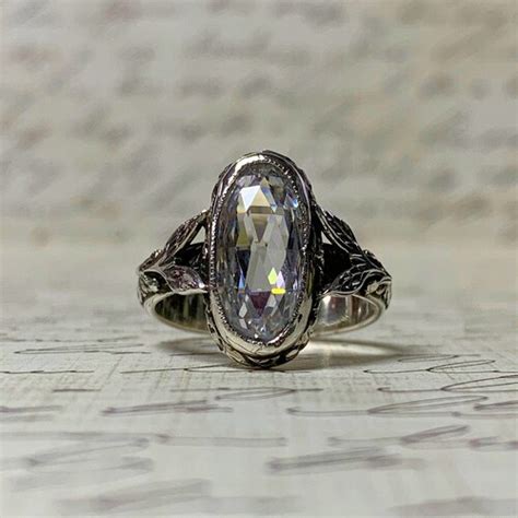 Liliana Oval Ring Beautiful Gothic Vintage Sterling Silver Etsy