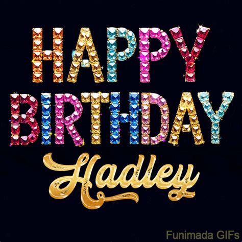 Sparkling Happy Birthday Hadley  With Jewel Lettering Download On