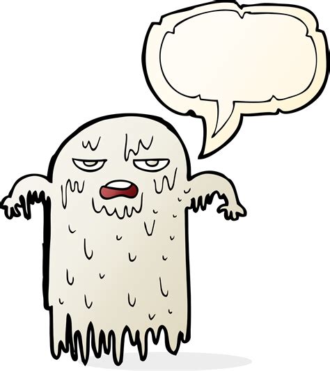 Cartoon Slimy Ghost With Speech Bubble 45214628 Png