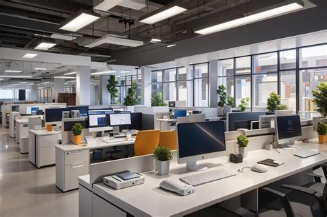 Premium Ai Image The Ai Generated Futuristic Home Office Layout