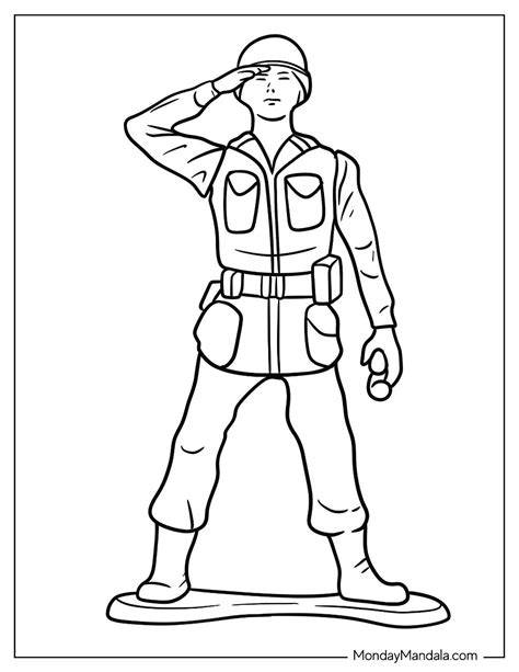 Army Soldier Saluting Drawing Sketch Coloring Page