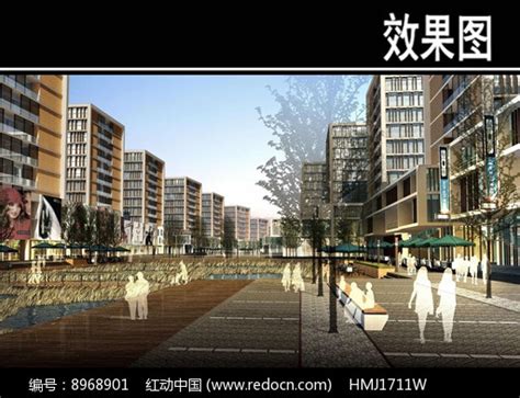 某城市商住混合区效果图