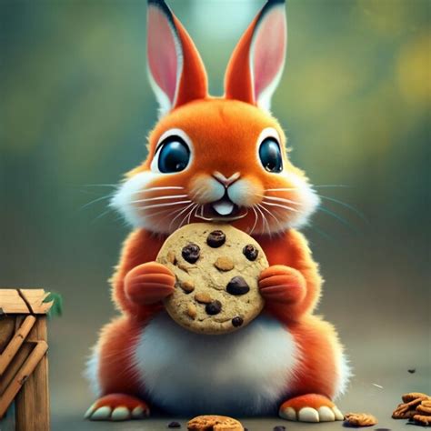 Premium Ai Image Illustration Of A Squirrel Eating Heart Shaped Cookie