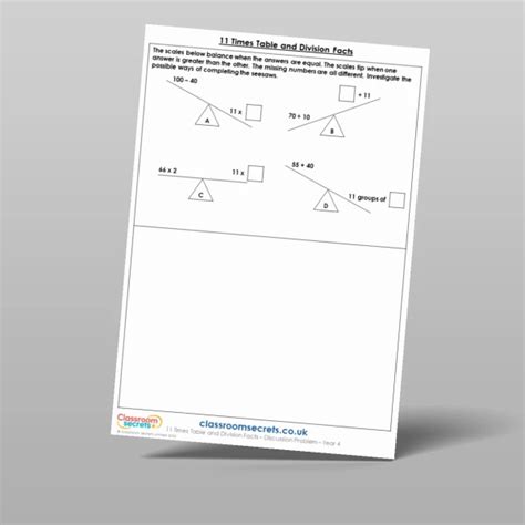 Year 4 11 Times Table And Division Facts Discussion Problem Resource Classroom Secrets