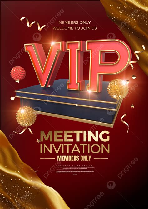 골든 Vip 입체 모델 비즈니스 회원 회의 초대장 템플릿 Psd 다운로드 디자인 자료 다운로드