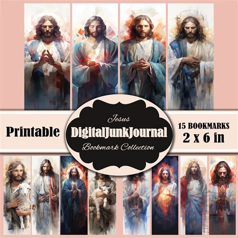 Jesus Printable Bookmarks Digital Download  Bookmark Set Png