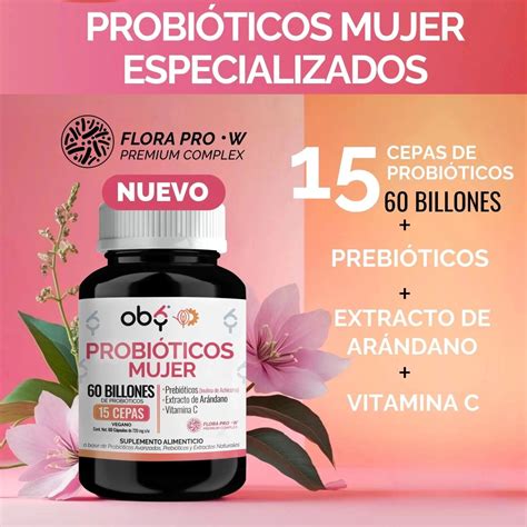 Pack De 3 Frascos Probióticos Femeninos 60 Billones 15 Cepas Obymx