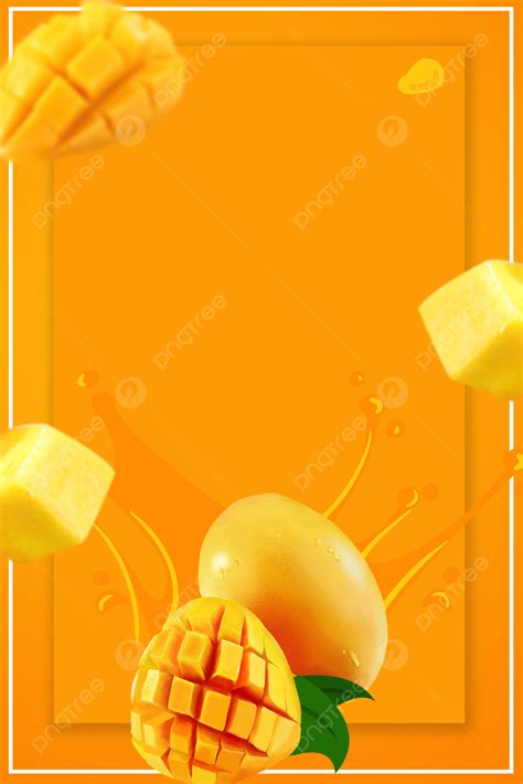 Yellow Vector Minimalistic Mango Poster Background Wallpaper Image For