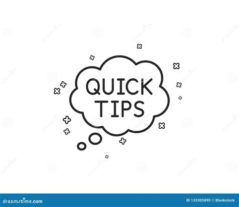 Quick Tips Line Icon Helpful Tricks Speech Bubble Sign Vector Stock Vector Illustration Of