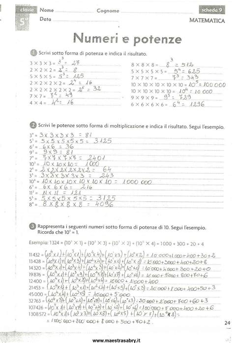 Quaderno Delle Verifiche Di Matematica Classe Quinta Matematica
