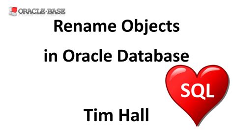 Oracle Video Rename Objects Tables Columns Facebook