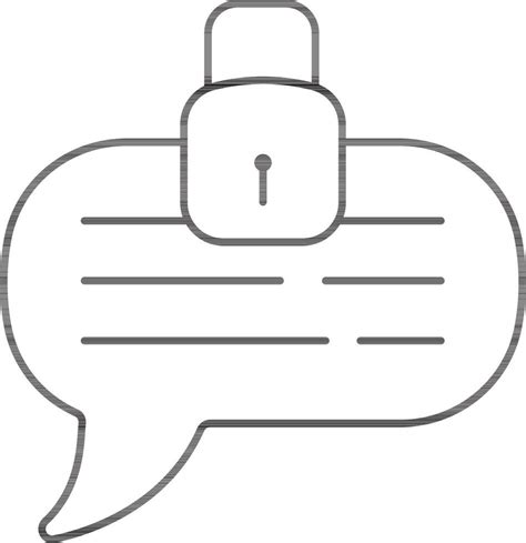 Lock Message Flat Icon In Black Stroke 24466640 Vector Art At Vecteezy