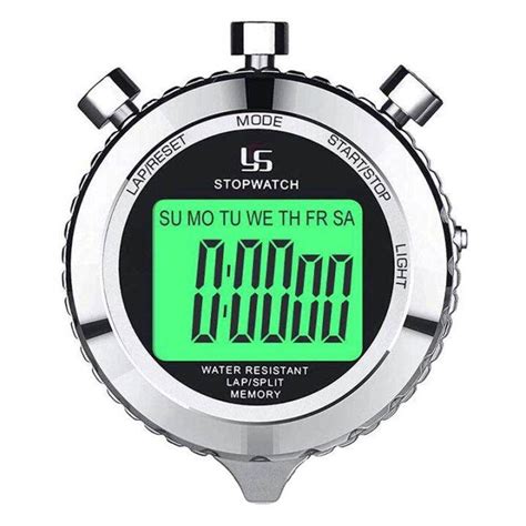 Ys Digital Stopwatch Timer Metal Stop Watch With Backlight 2 Lap Stopwatch Timer For Sports