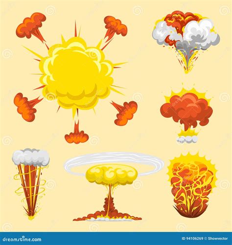 Cartoon Explosion Boom Effect Animation Game Sprite Sheet Explode Burst Blast Fire Comic Flame