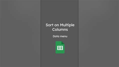 Sort On Multiple Columns Or Multidimensional Sort Youtube