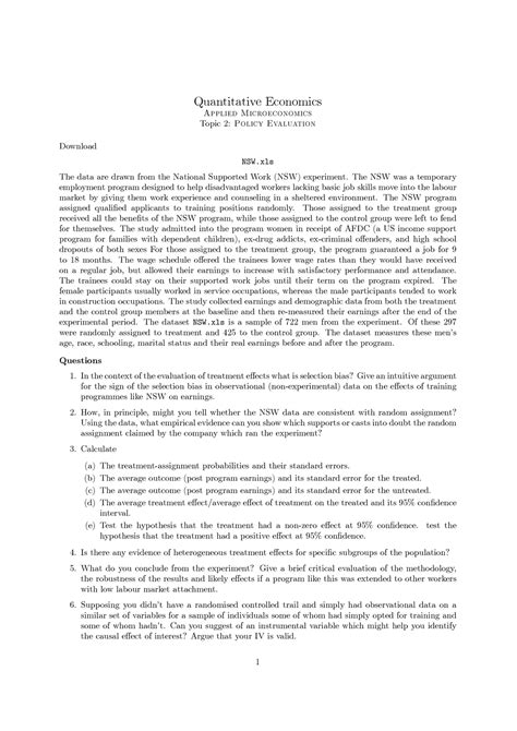 Econometrics Tutorial 3 A M P E Studocu