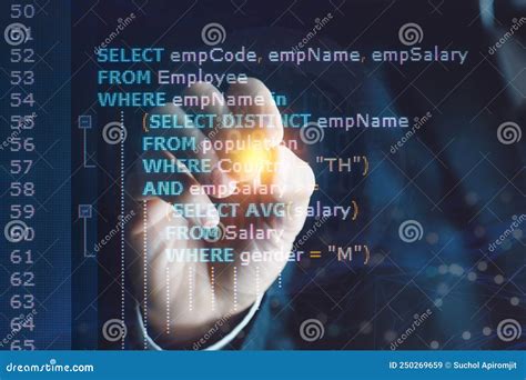Sql Structured Query Language Code On Computer Monitor With Database