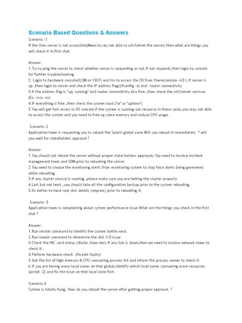 Scenario Based Questions Pdf
