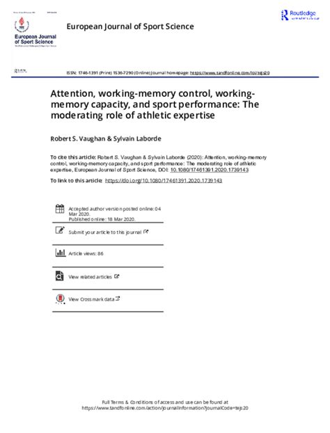 Pdf Attention Working Memory Control Workingmemory Capacity And Sport Performance The