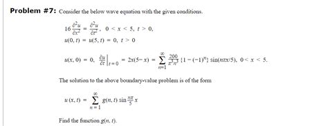 Solved Problem Consider The Below Wave Equation With The Chegg