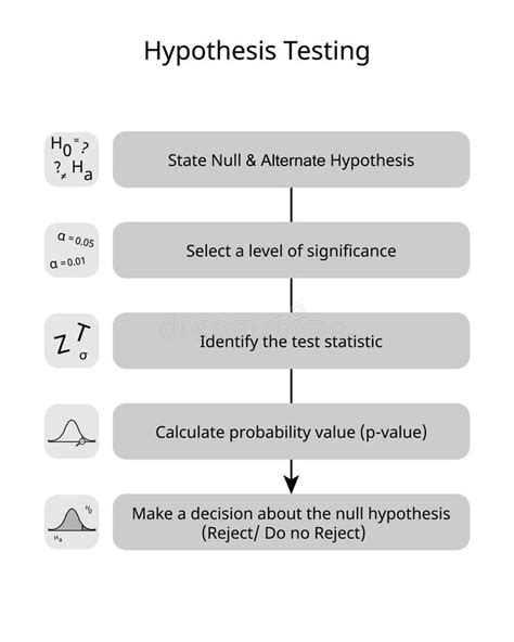 Process Of Statistical Hypothesis Testing With Icon Stock Vector Illustration Of Coefficient