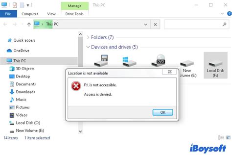Fix Disk Is Not Accessible Error In Windows