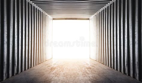 Empty Inside Blank Container Shipping Square Room Space Cargo